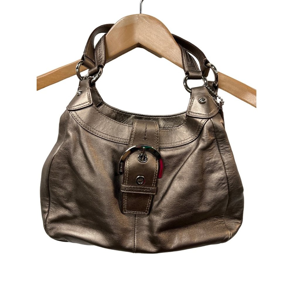 Coach Soho Leather Hobo Bag Metallic Bronze Handbag - Gem